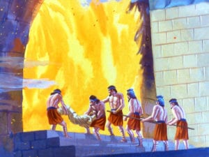 Three friends and a big fire